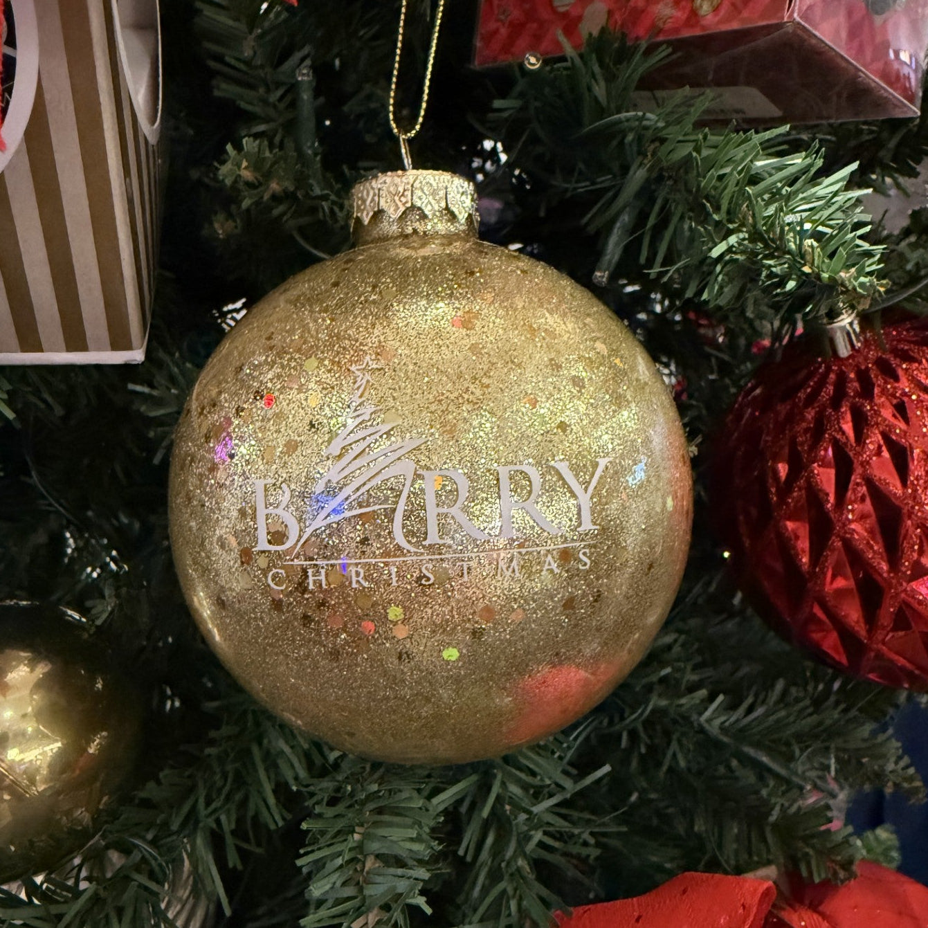 Barry Christmas Gold Glitter Ornament – Shop Manilow