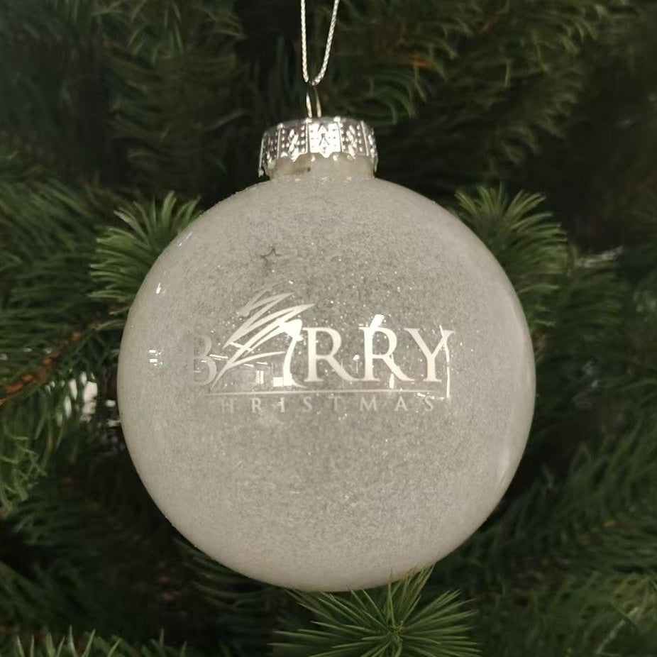 Barry Christmas White Glitter Ornament – Shop Manilow