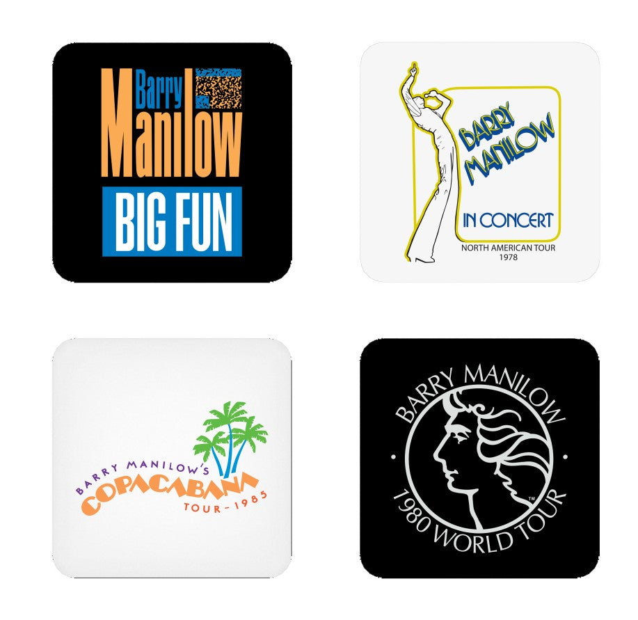 Manilow Coaster Pack -- Classic Tour Logos – Shop Manilow